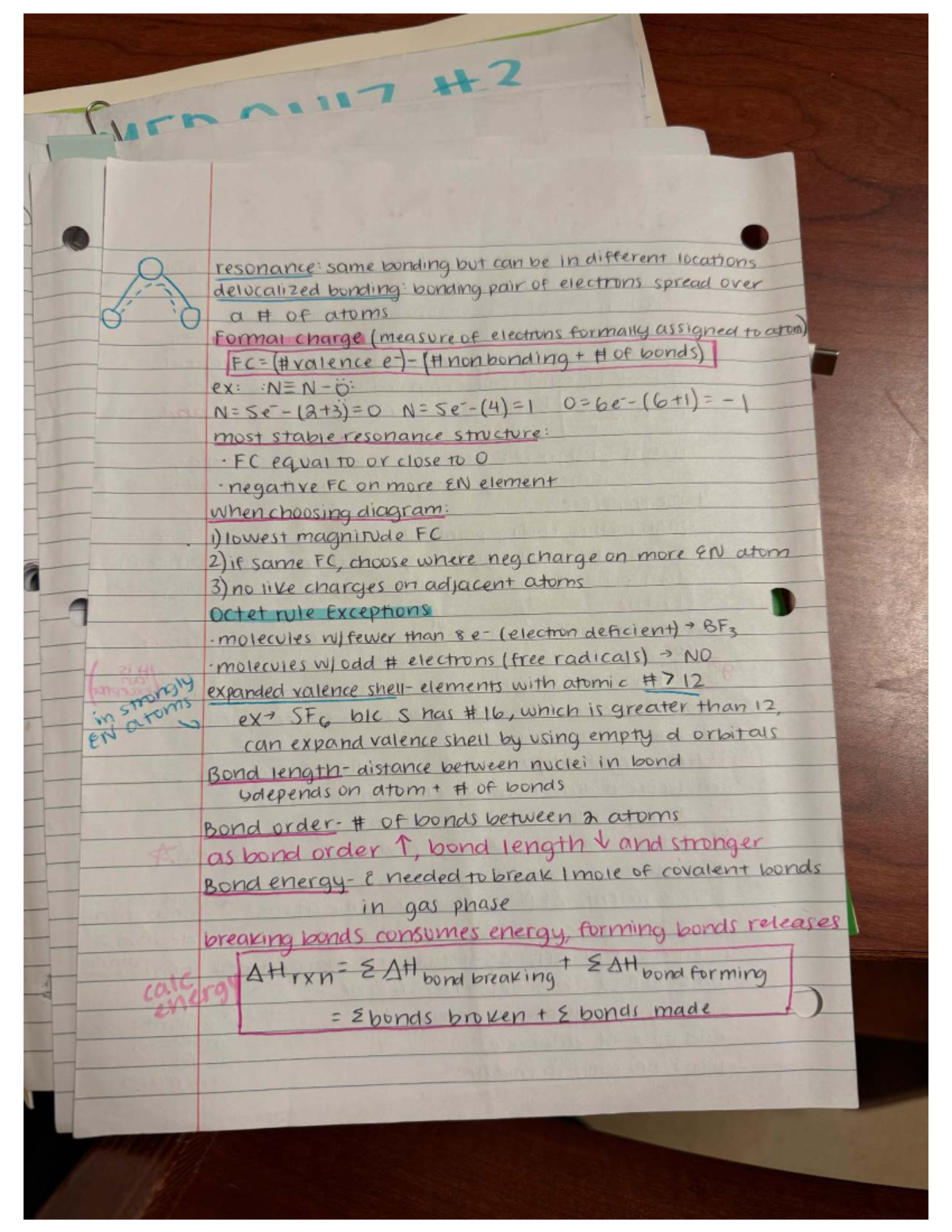 Gen Chem Notes: Resonance, Bonding, and Formal Charge Concepts - Studocu