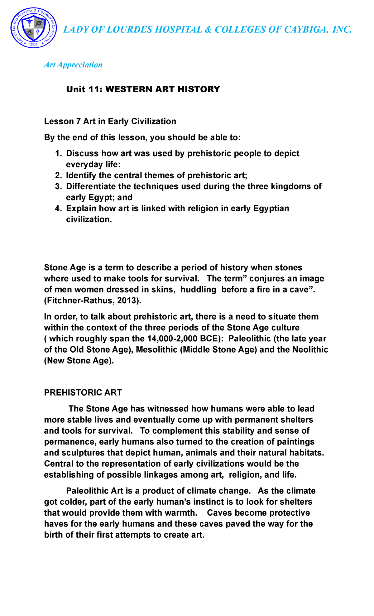 Art Appreciation: Western Art History - Lesson 7 & 8 Overview - Studocu