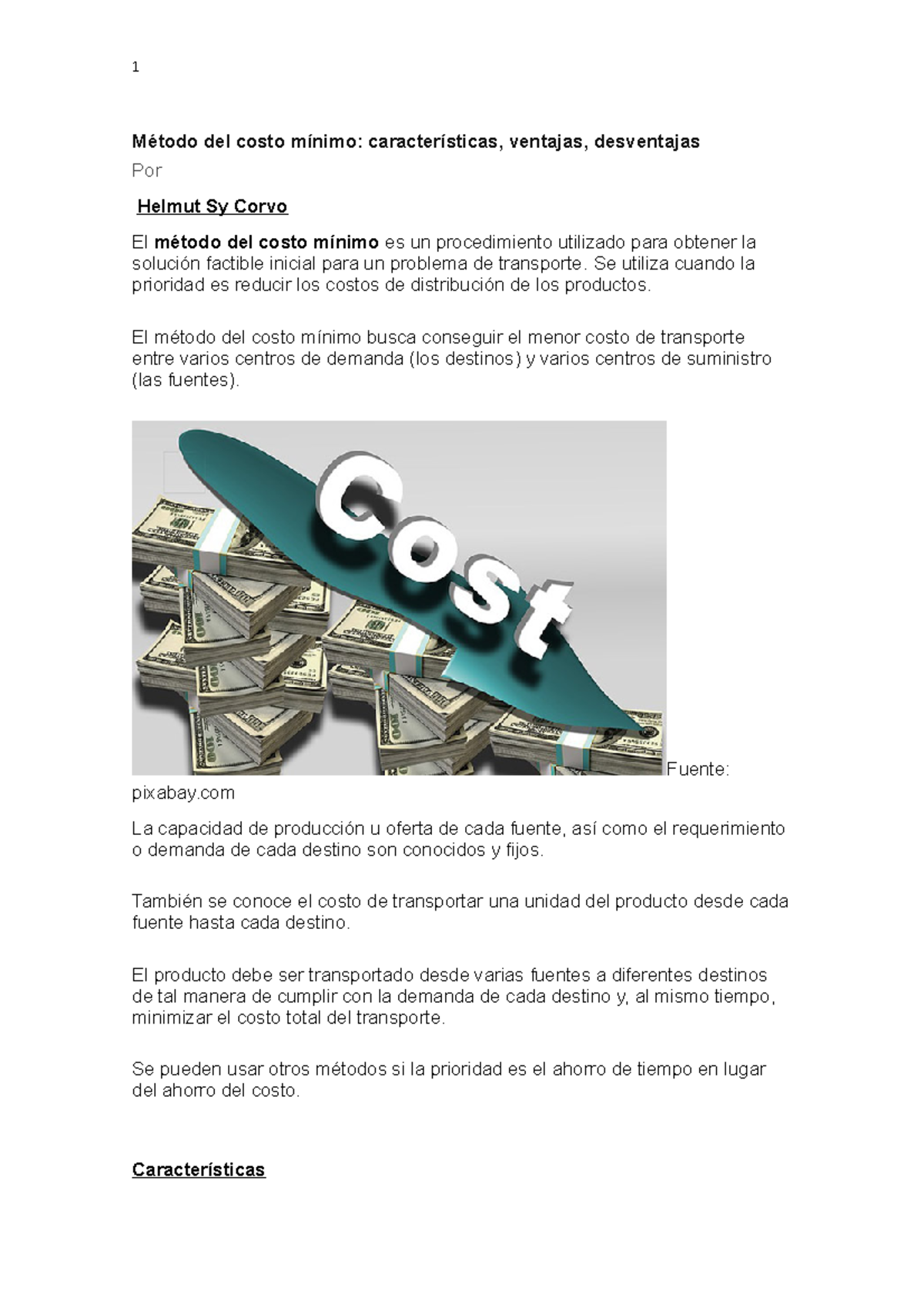 Método del Costo Mínimo: Características, Ventajas y Ejemplo Detallado ...