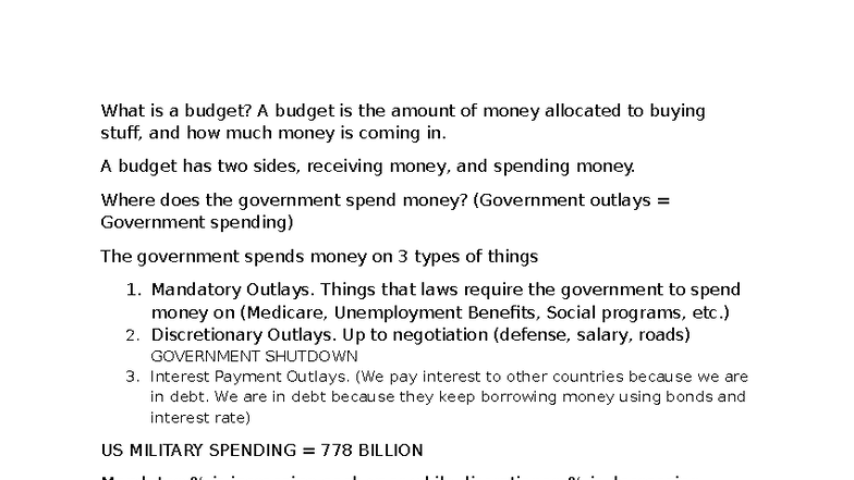 Macro Notes 3: Understanding Government Budgets and Policies - Studocu