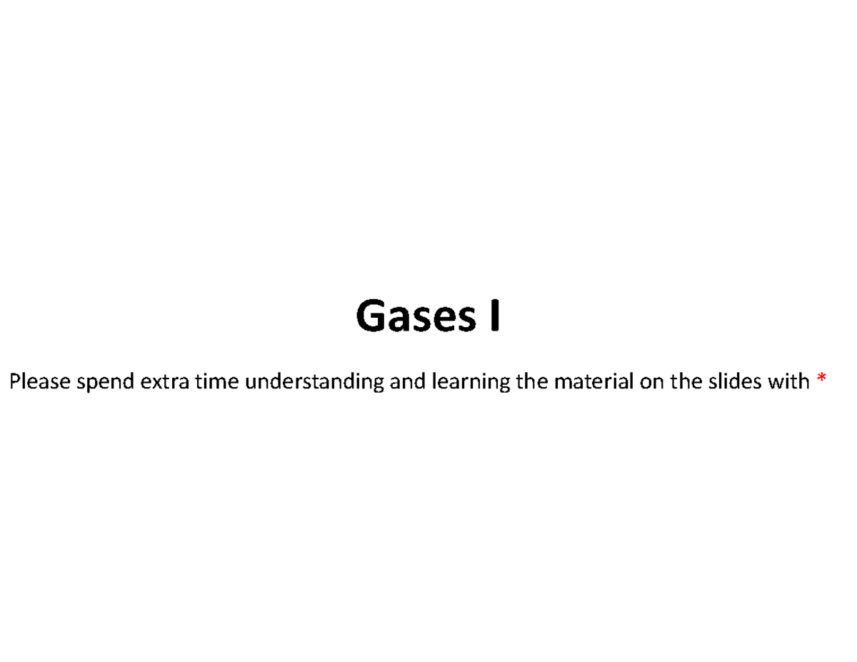 Gases I: Understanding Ideal Gas Law & Problem Solving Techniques - Studocu
