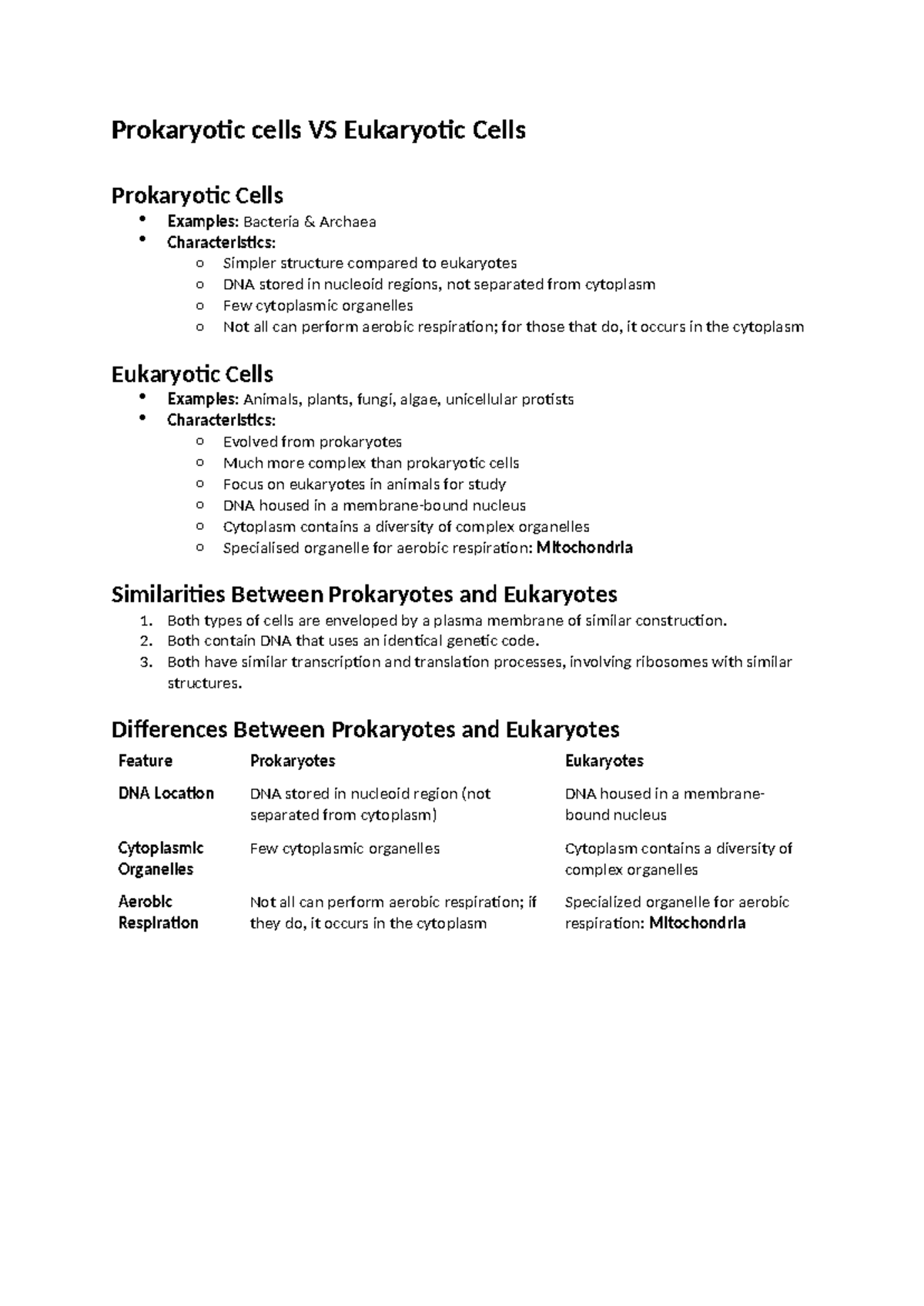 Prokaryotic cells VS Eukaryotic Cells - Prokaryotic cells VS Eukaryotic ...