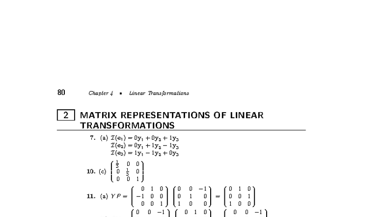 80 2 Chapter 4 Matrix Representations of Linear Transformations - Studocu