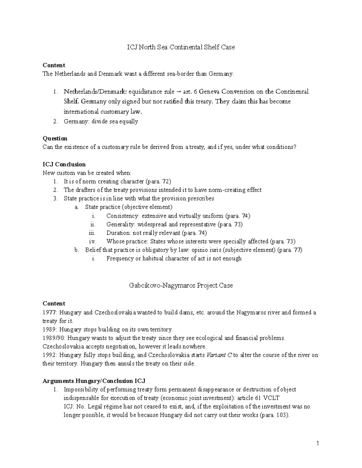 ICJ Case Summaries and Analyses (2019-2020) - Studeersnel