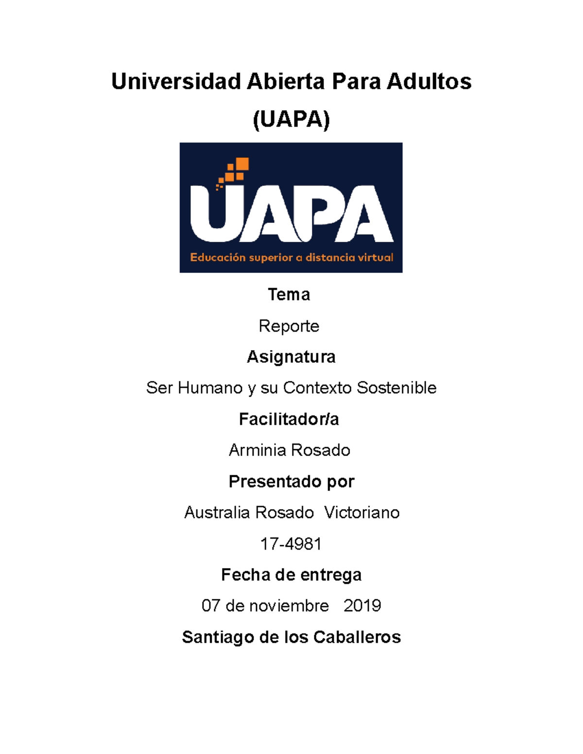 Ser Humano y Su Contexto - T1 - ser humano y desarrollo sostenible ...