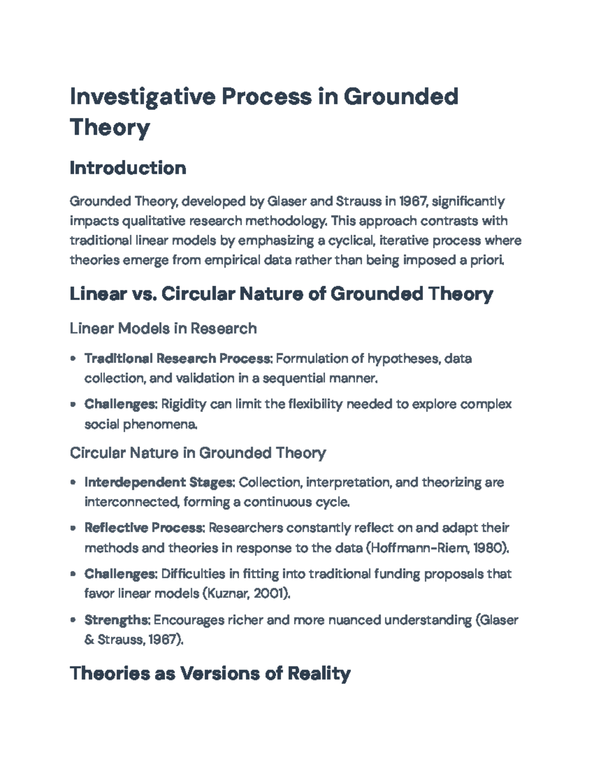 Investigative Process in Grounded Theory: Qualitative Research Insights ...