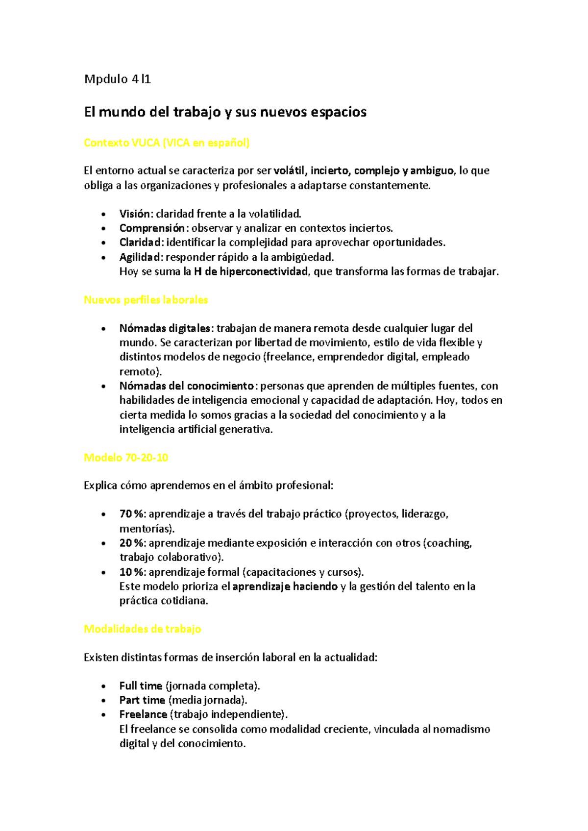Módulo 4: El Mundo del Trabajo en Contexto VUCA y Nuevas Oportunidades ...