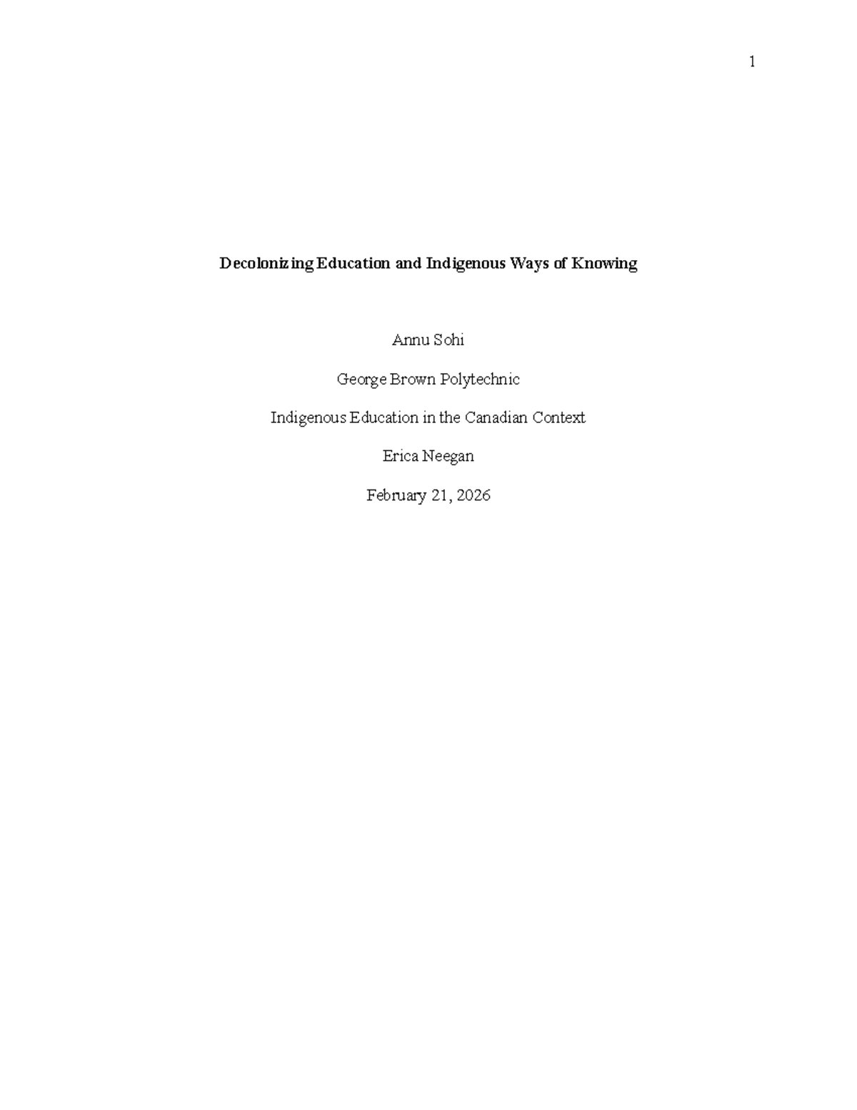Indigenous Education: Decolonizing Knowledge Systems (INDG 3) - Studocu