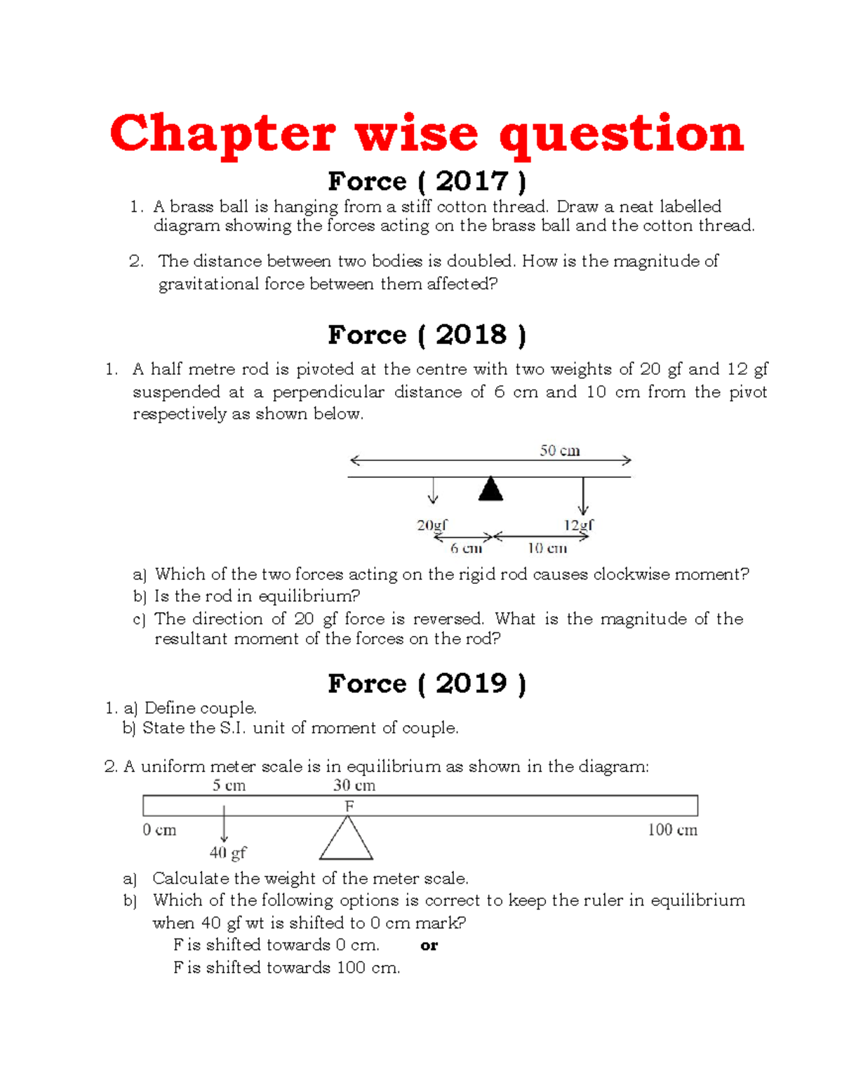 Board Questions on Force, Work, Machines, Refraction, and Lenses (2017 ...