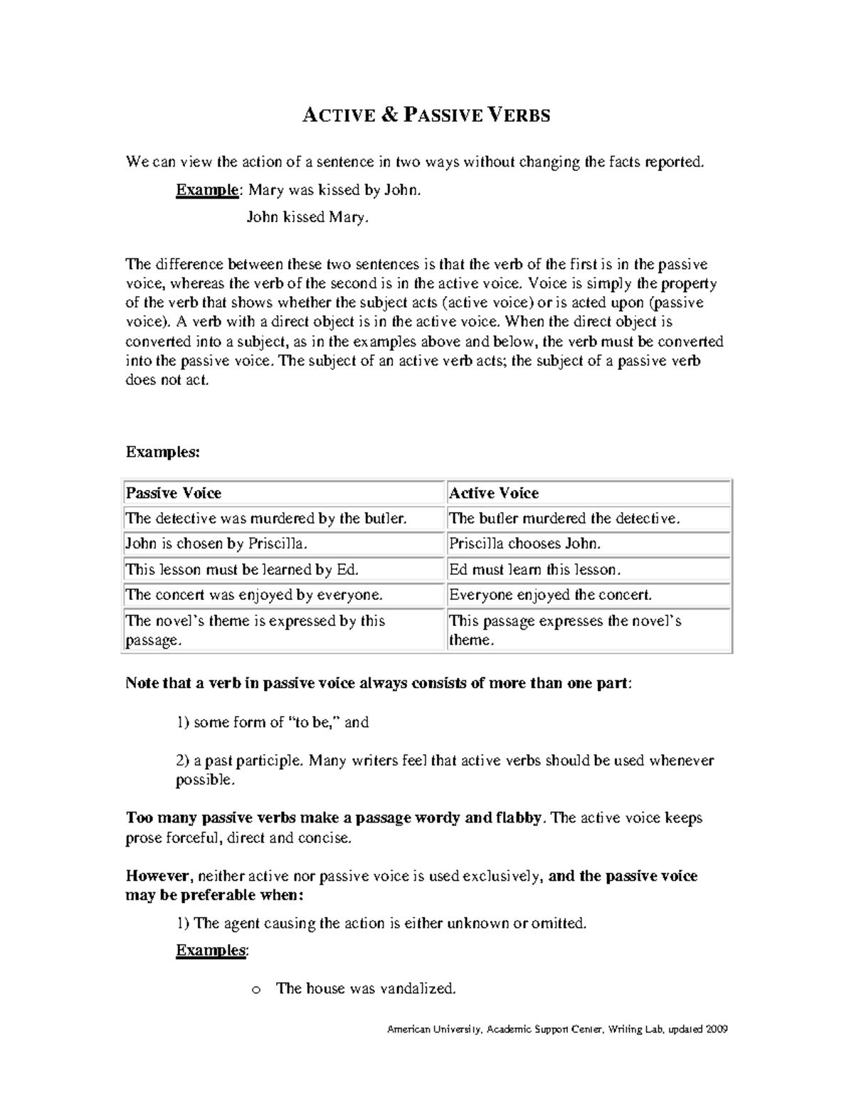 Understanding Active and Passive Verbs: A Study Guide - Studocu
