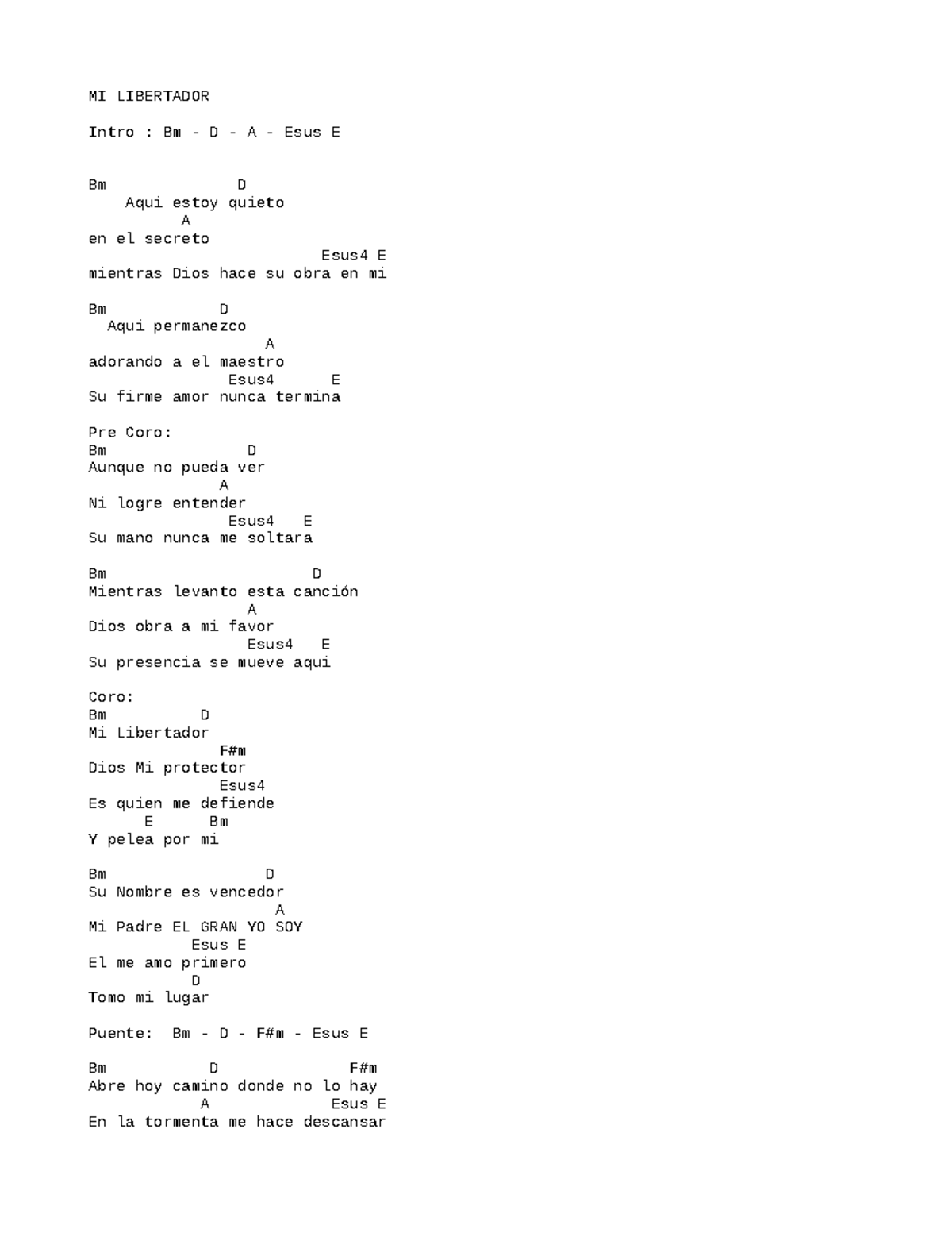 Acordes de Canciones para Mi Libertador - ASDFG - Studocu