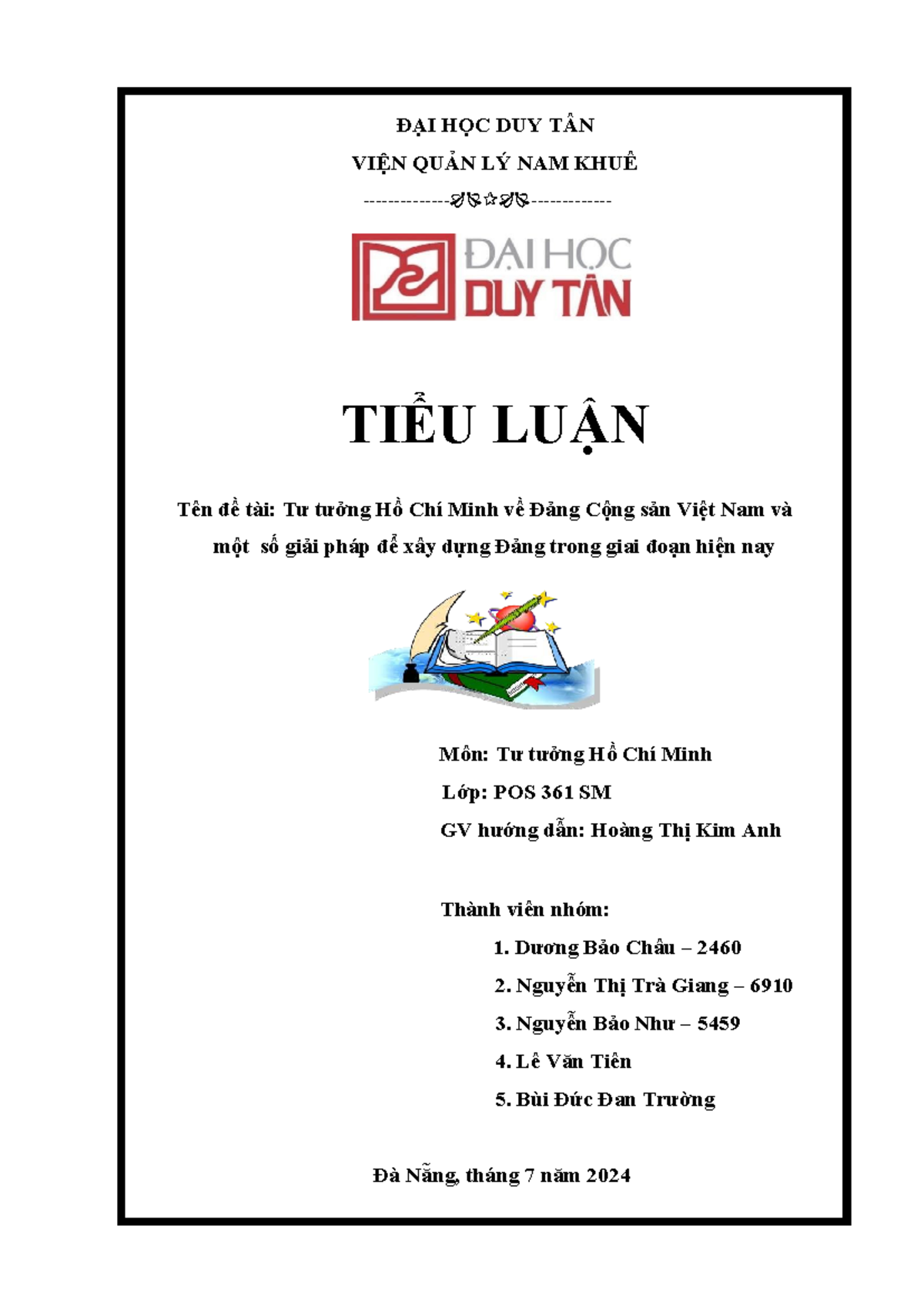 POS 361 SM - Tư tưởng Hồ Chí Minh về Đảng Cộng sản Việt Nam và Giải pháp Xây - Studocu