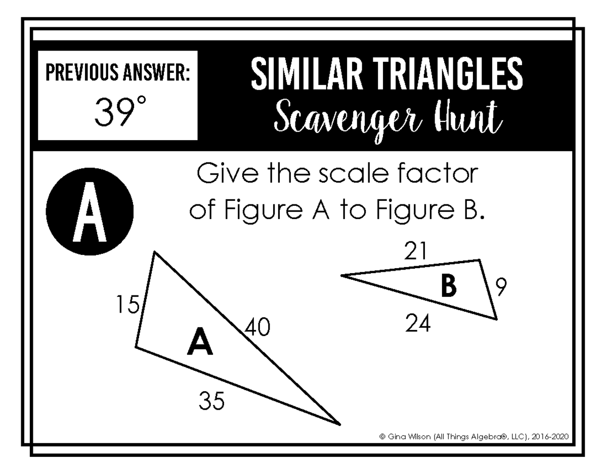Similar Triangles Scavenger Hunt Review Stations - Studocu