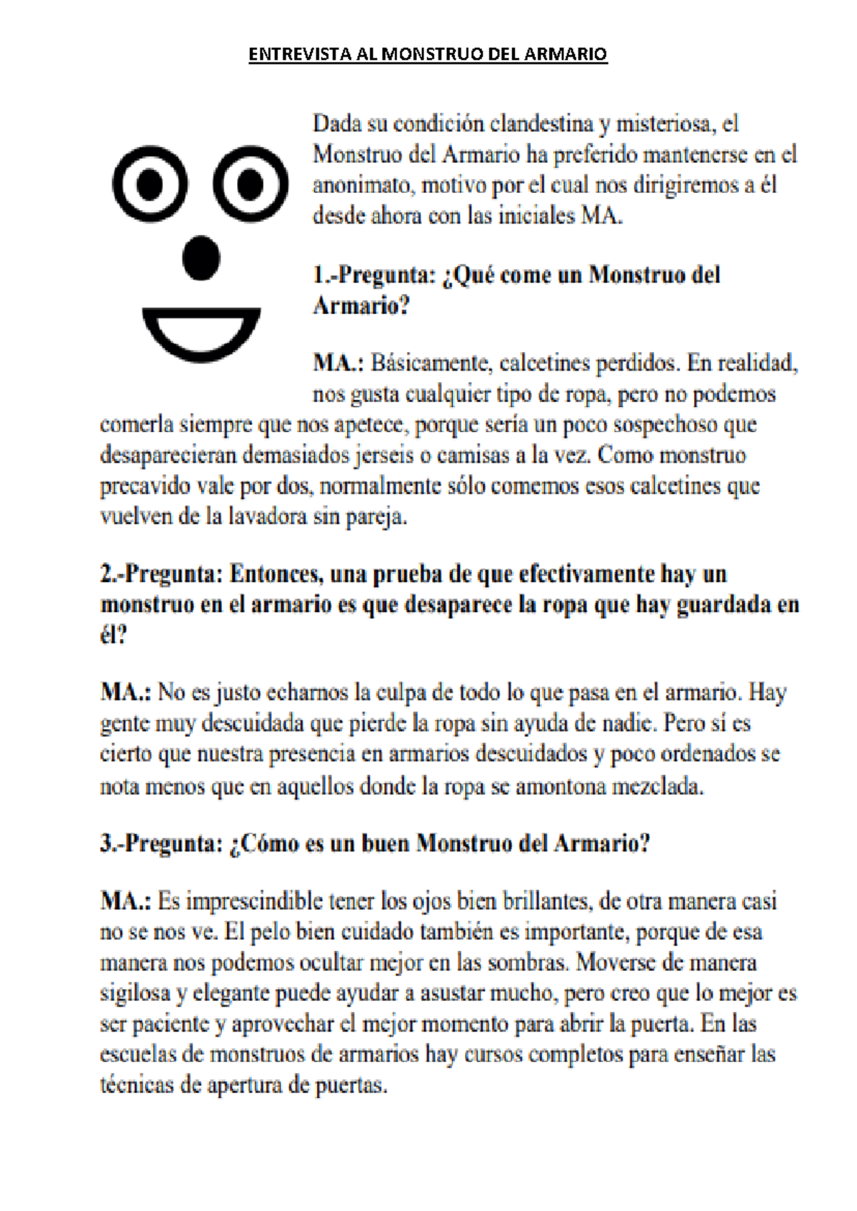 Entrevista AL Monstruo DEL Armario - ENTREVISTA AL MONSTRUO DEL ARMARIO ...