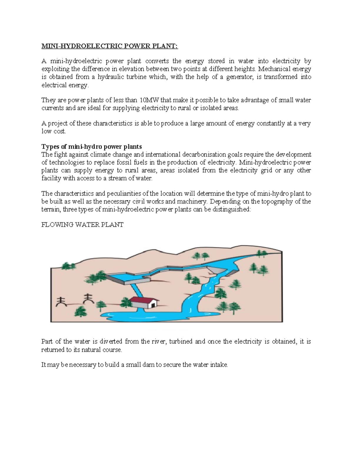 Unit V: Overview of Mini-Hydroelectric Power Plants (Mini-Hydro) - Studocu