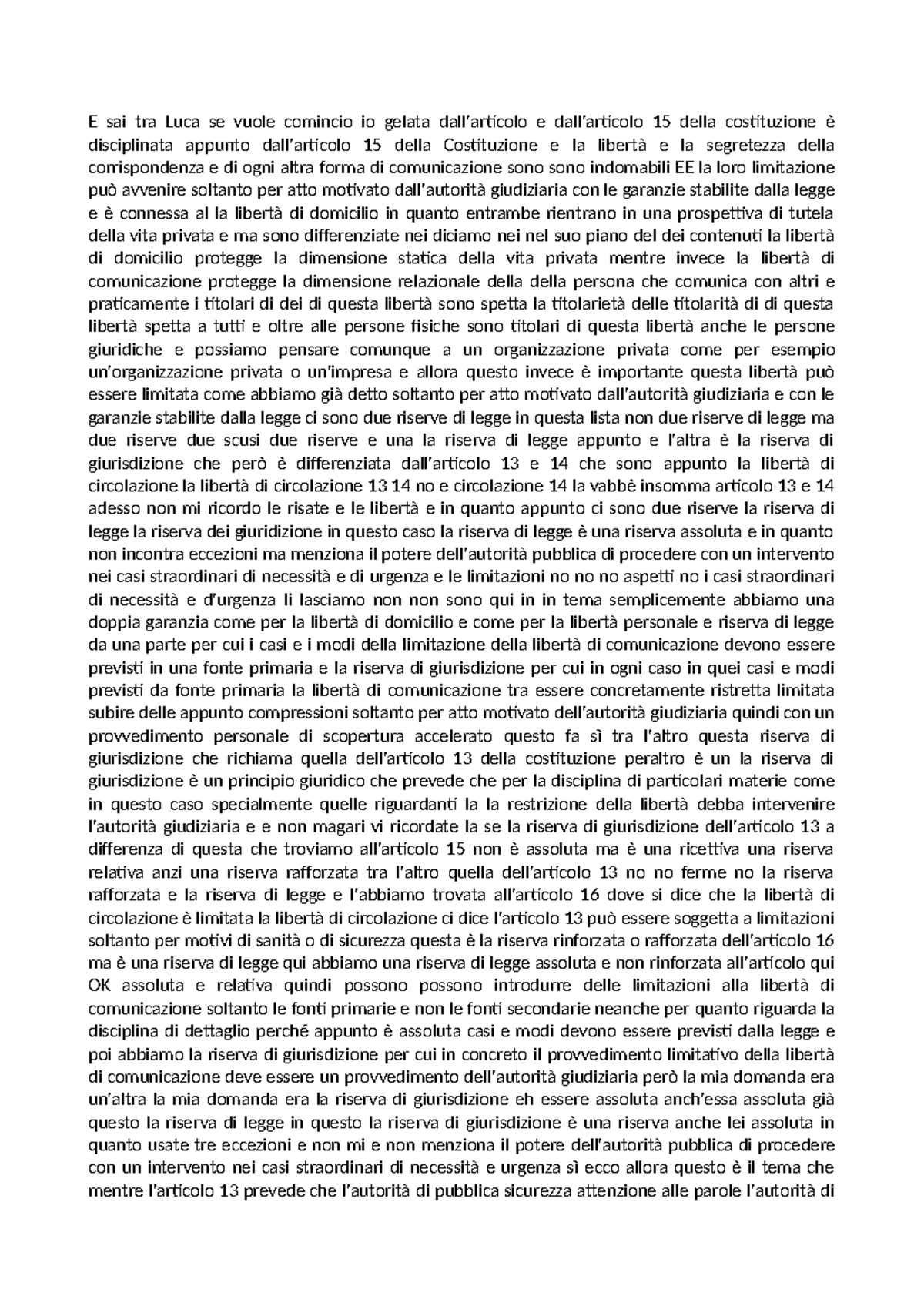 Diritto Costituzionale (30/11/2023): Libertà di Comunicazione ...