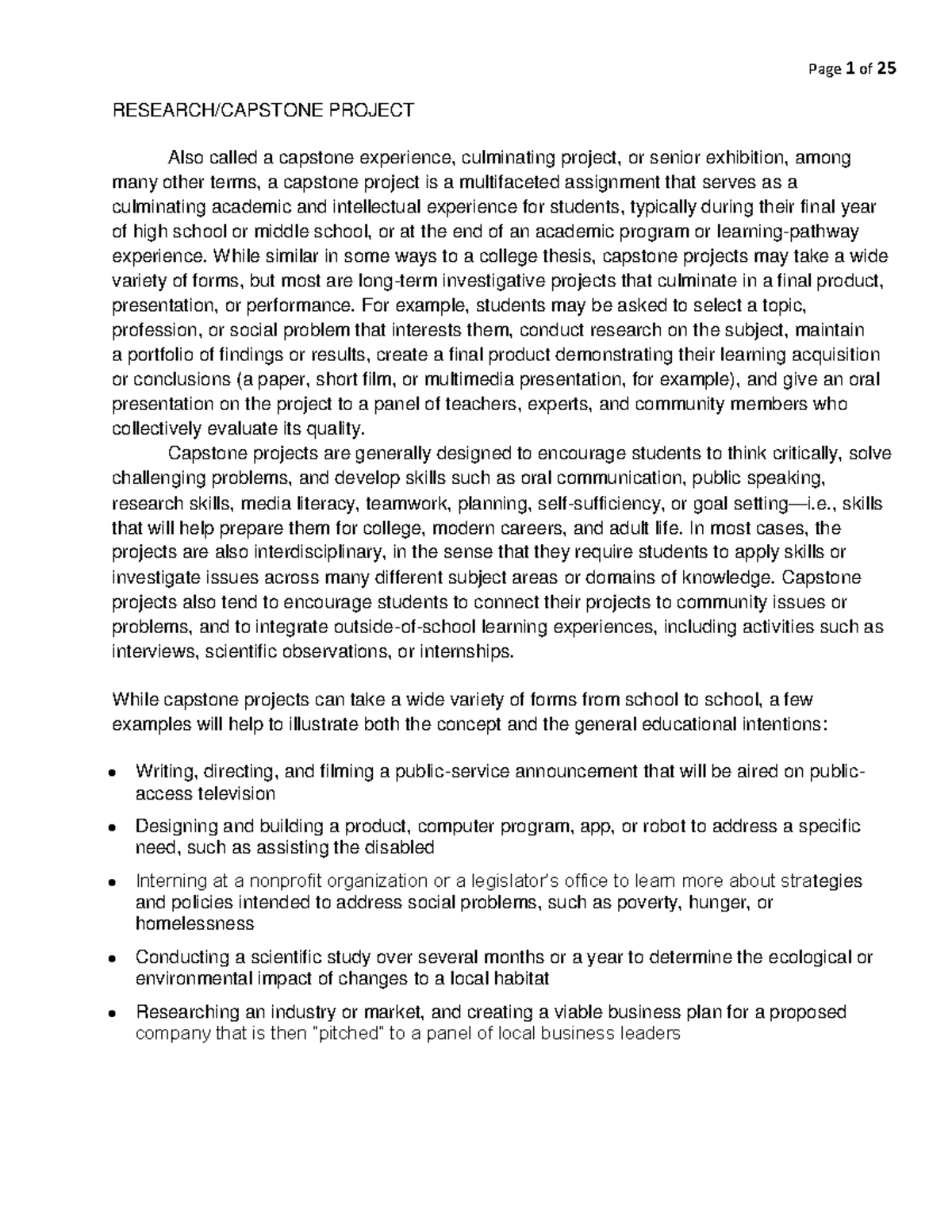 Capstone Project Overview: Critical Skills Development and Research - Studocu