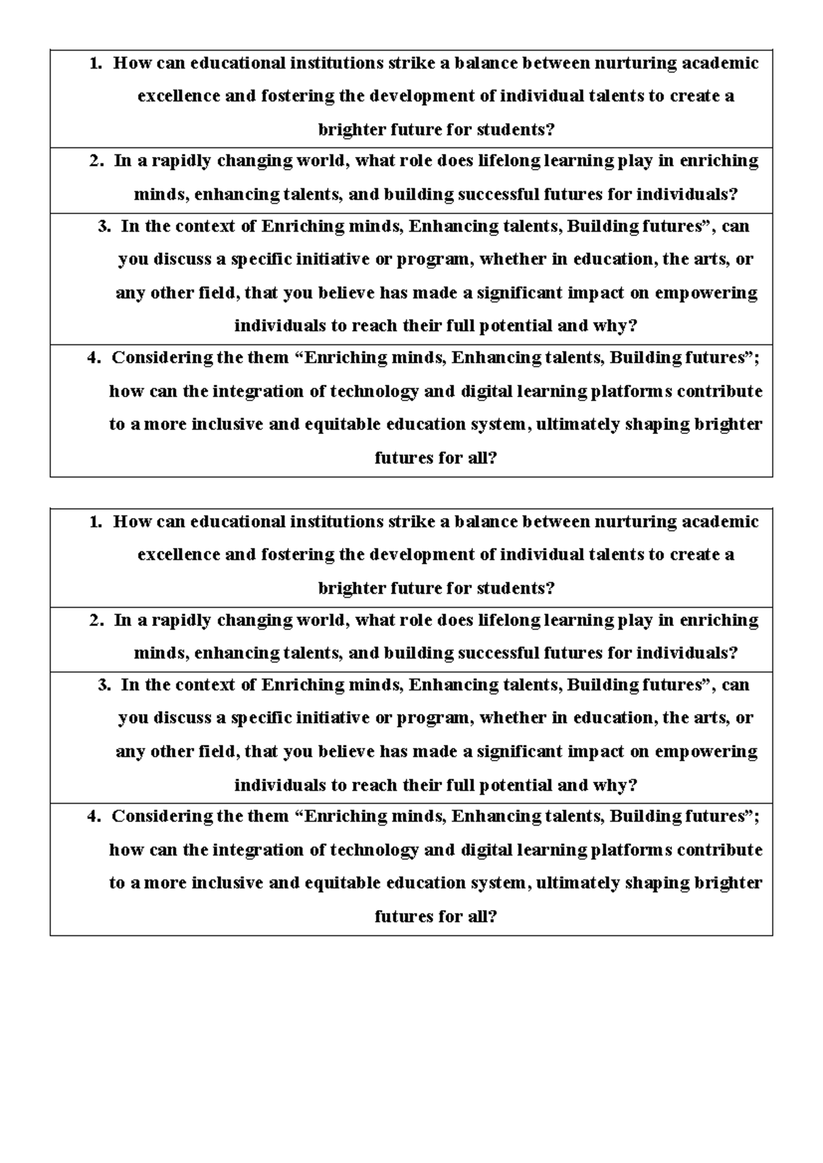 Extempo Speech Questions: Balancing Excellence & Lifelong Learning ...