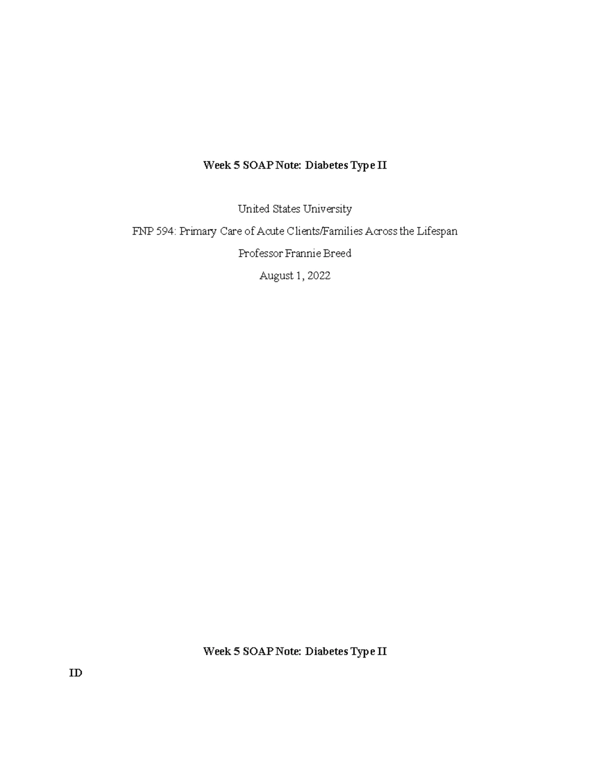 SOAP Note Migraine Headache - Week 7 SOAP Note: Migraine Headache ...