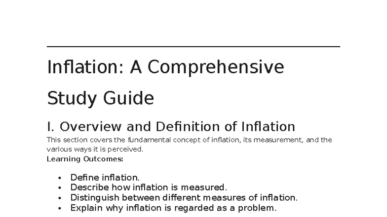 ECOE422 Unit 1 Guide - Lecture notes - Inflation: A Comprehensive Study ...