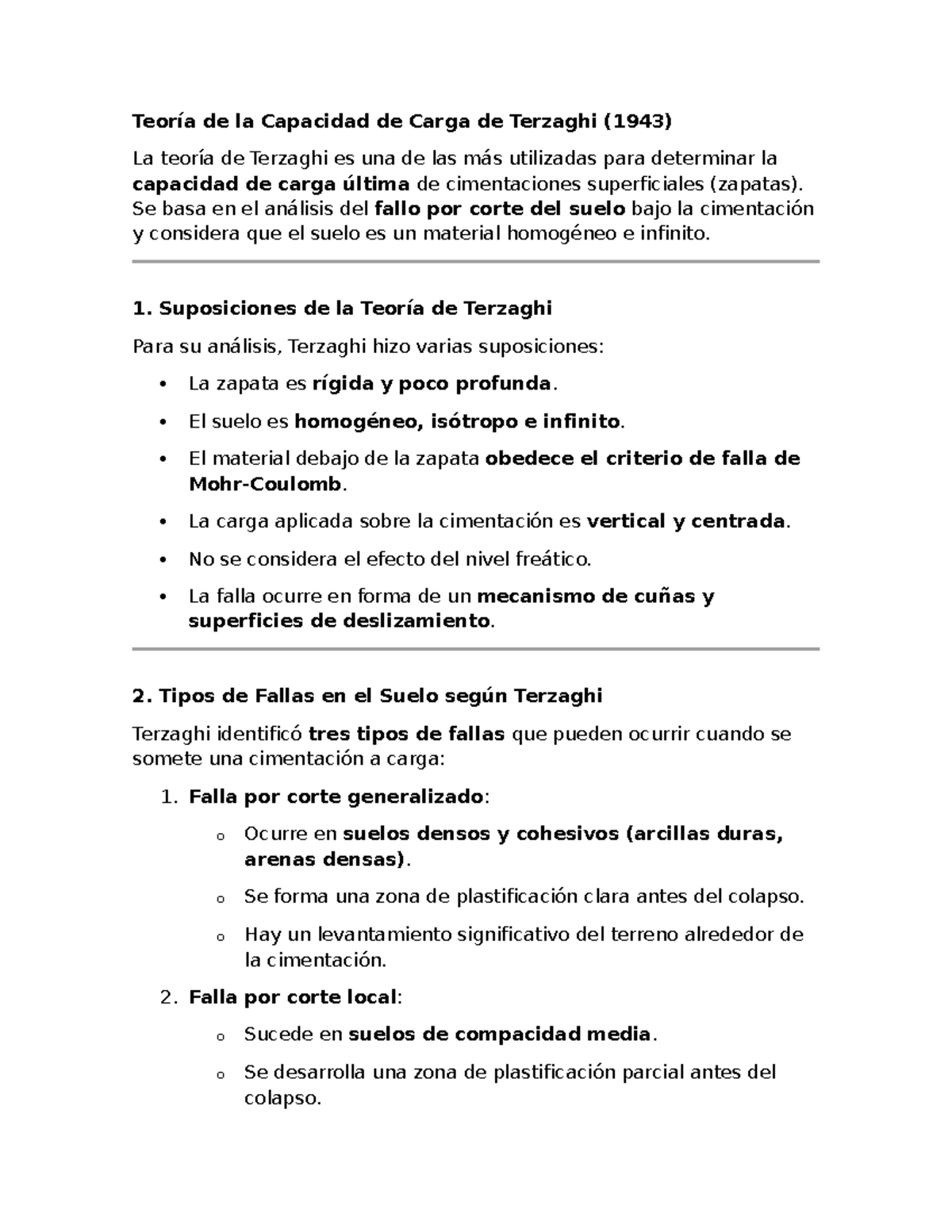Teoría de la Capacidad de Carga de Terzaghi - Análisis y Aplicaciones ...