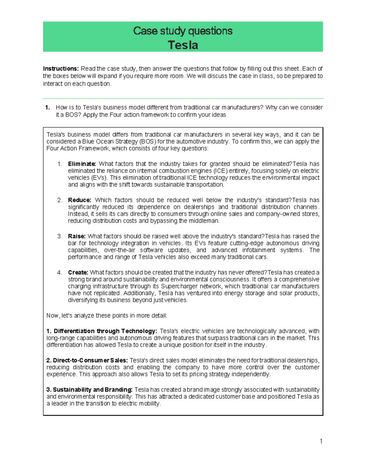TES 101: Case Study Analysis & Questions on Tesla's Business Model ...