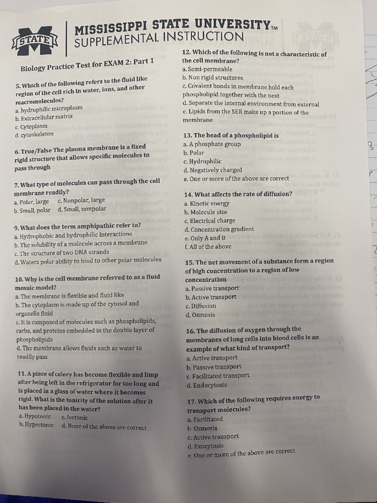 MSU BIO 1 EXAM 2 Review: Key Concepts & Practice Questions - Studocu