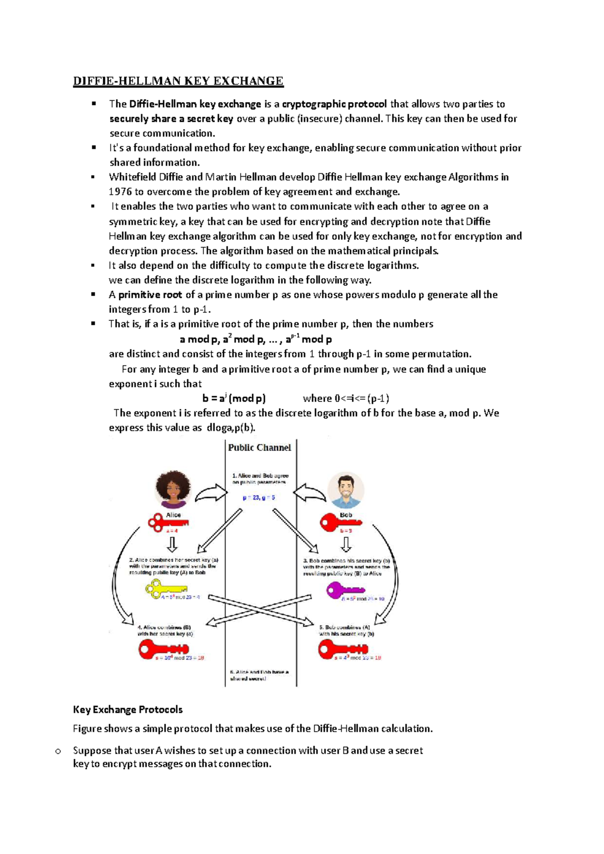 Diffie-Hellman Key Exchange Overview - NSC - Studocu