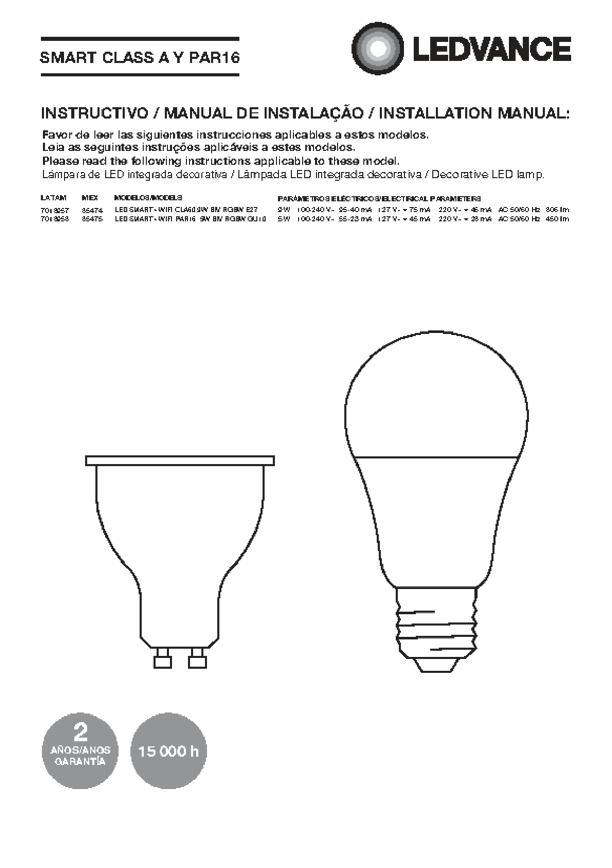 LEDVANCE SMART+ WIFI Installation Manual for CLA60 & PAR16 Models - Studocu