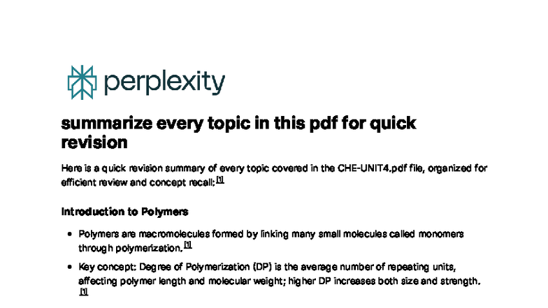 Summarize every topic in this pdf for quick revisi - Here is a quick ...