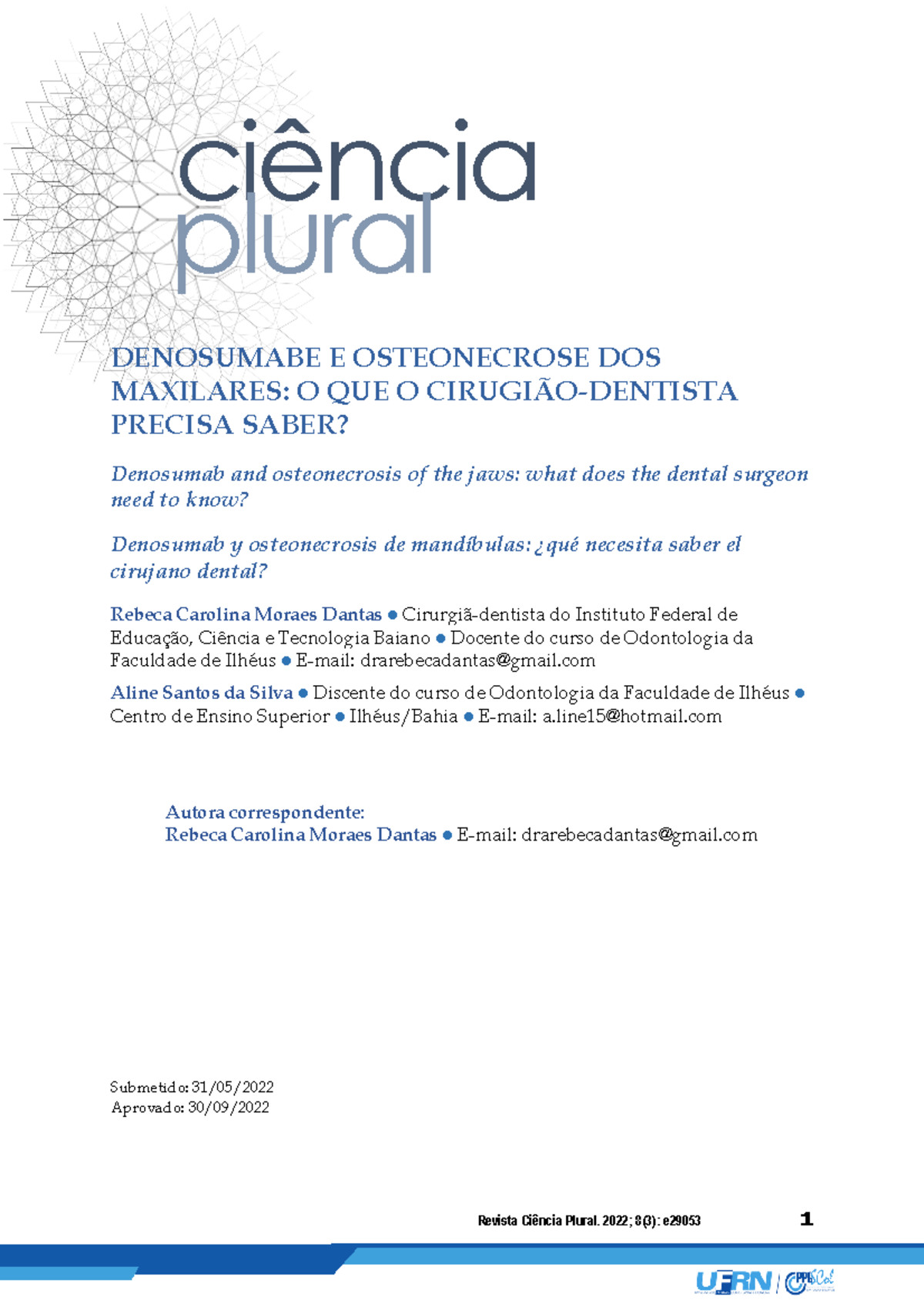 Denosumabe e Osteonecrose dos Maxilares: Importância para Cirurgiões ...