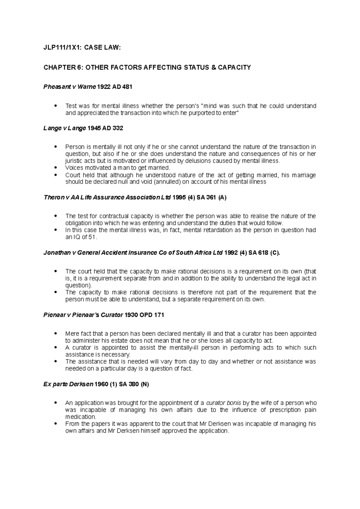 CH 7 - Lecture notes 11 - CHAPTER 7: DOMICILE 1 WHAT IS DOMICILE Legal ...