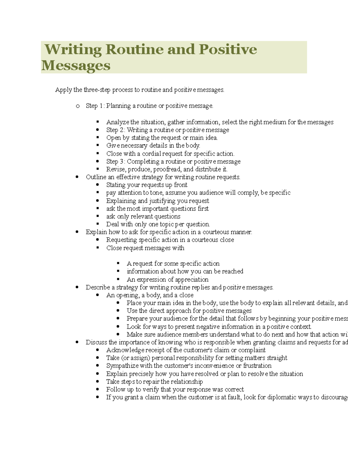 Writing Routine and Positive Messages - Writing Routine and Positive Messages Apply the three ...