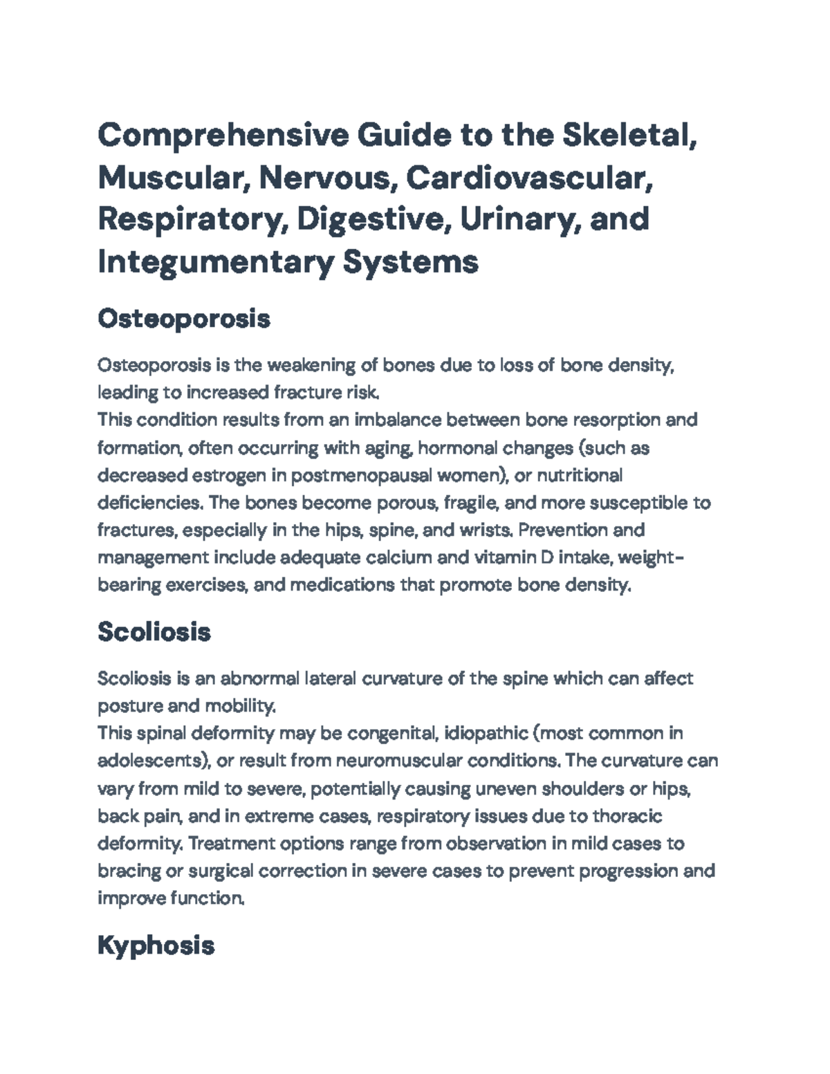 Comprehensive Overview of Body Systems: Concepts & Management ...