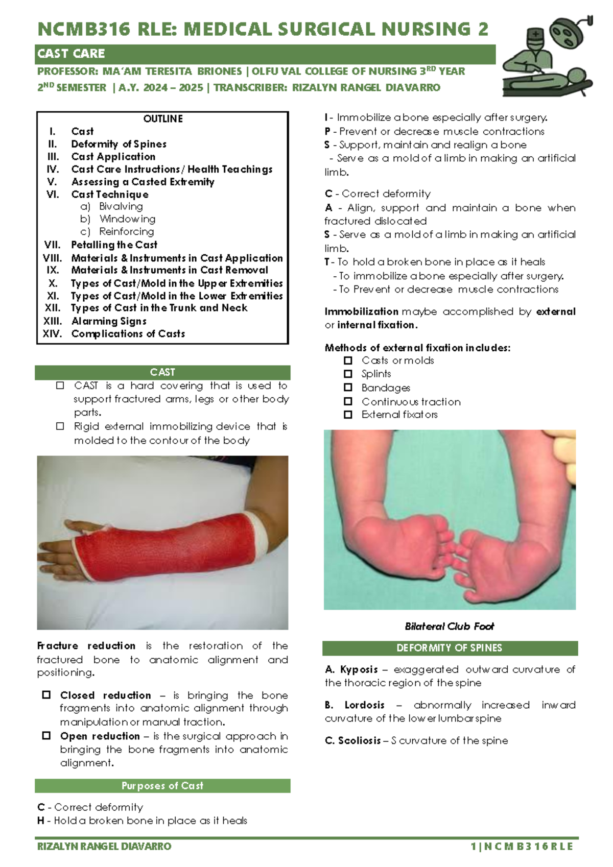 NCMB316 RLE: Comprehensive Guide to Cast Care and Application - Studocu