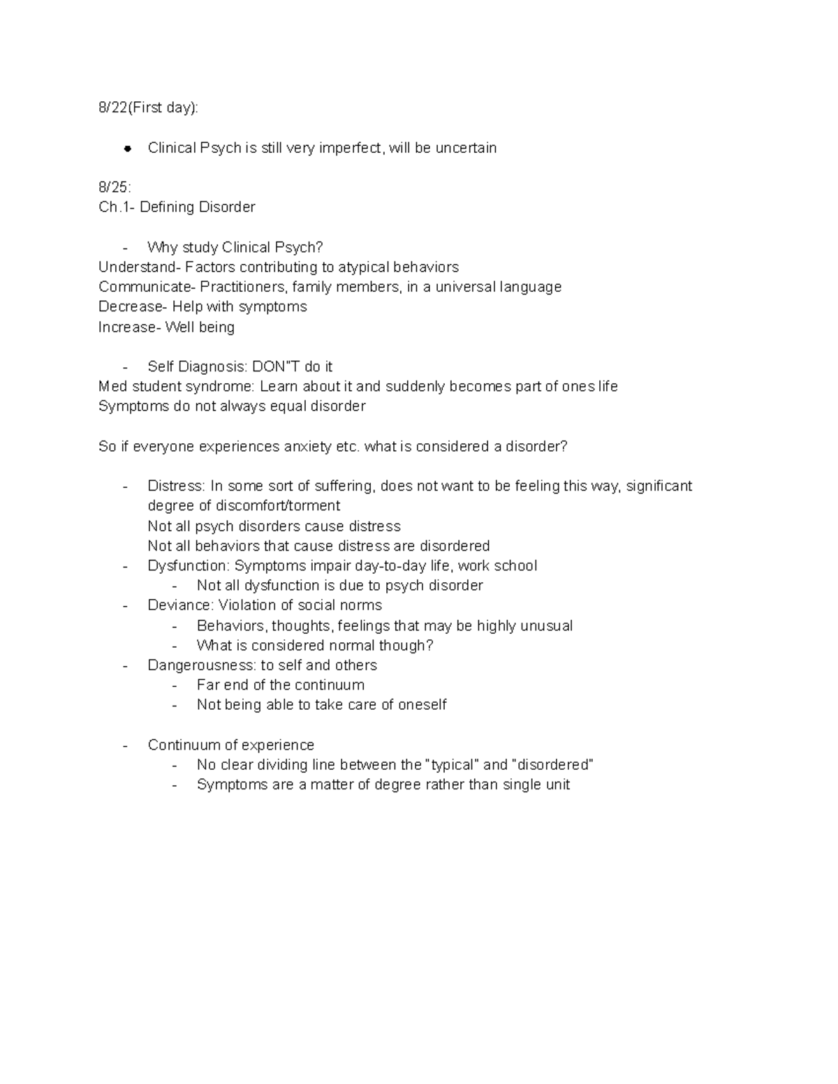 Clinical Psychology Notes: Unit 1 Overview & Theoretical Foundations ...
