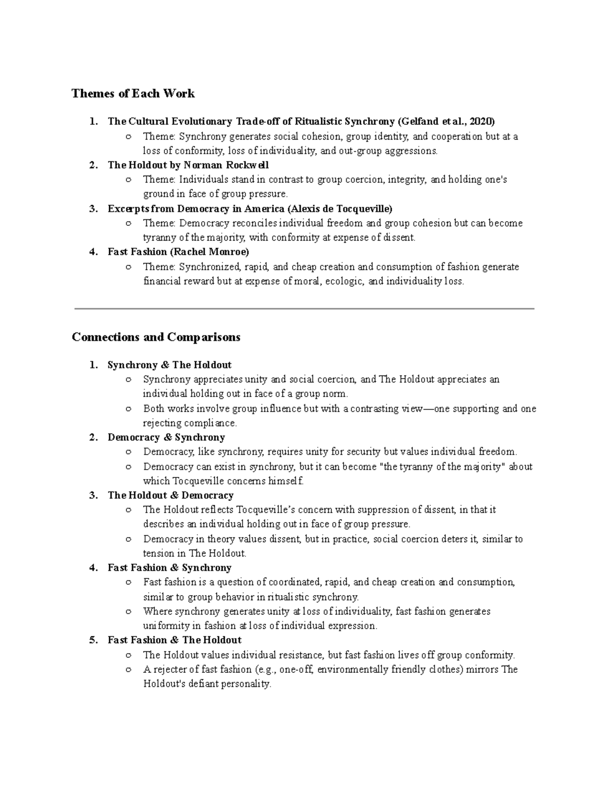 Themes - this - Themes of Each Work The Cultural Evolutionary Trade-off ...