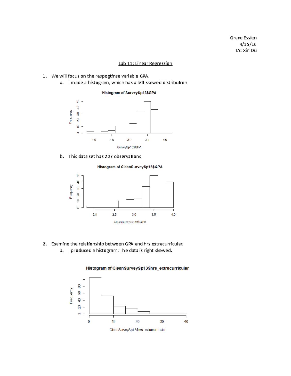 Lab 11 (4-15) - qtm lab assignment - Grace Essien 4/15/ TA: Xin Du Lab ...