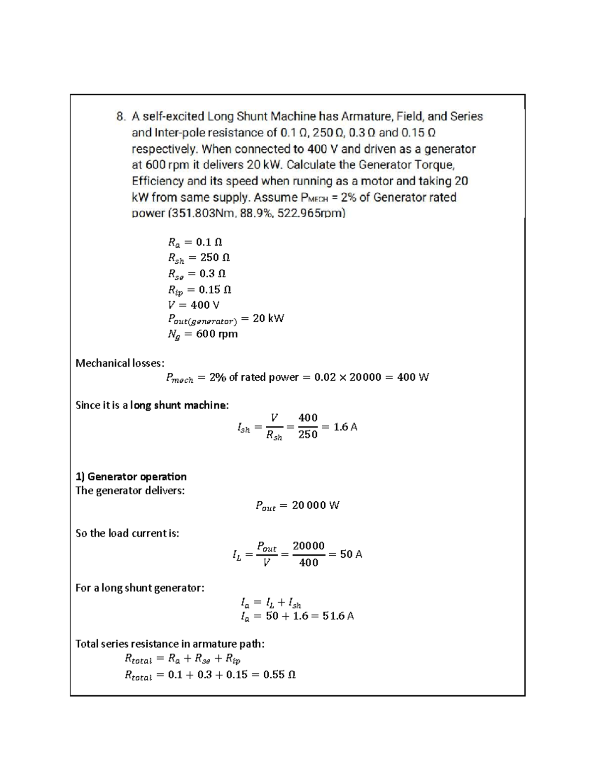 Generator Analysis: Question 8 Example & Memo (ENGR 101) - Studocu