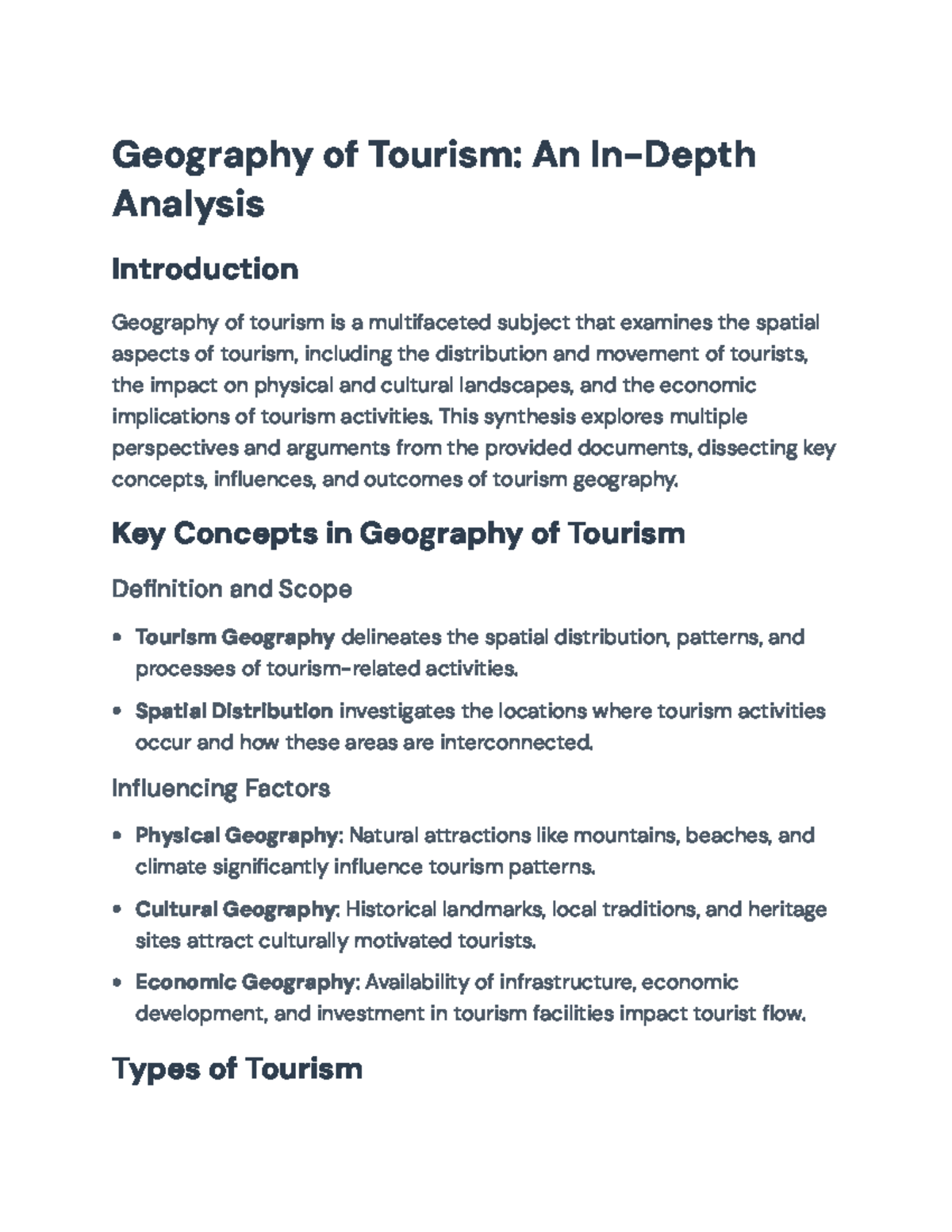 Geography of Tourism: Impacts, Types, and Sustainable Strategies ...