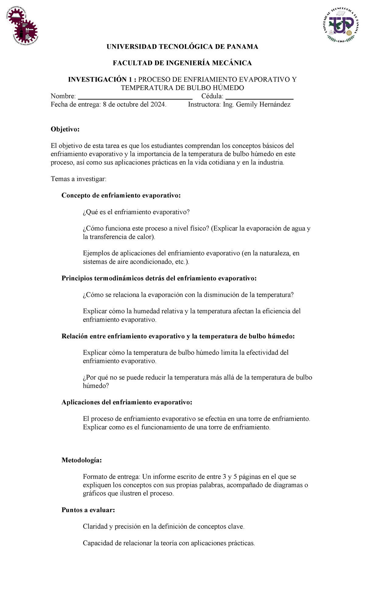 Investigación 1 - Enfriamiento Evaporativo y Temperatura de Bulbo ...