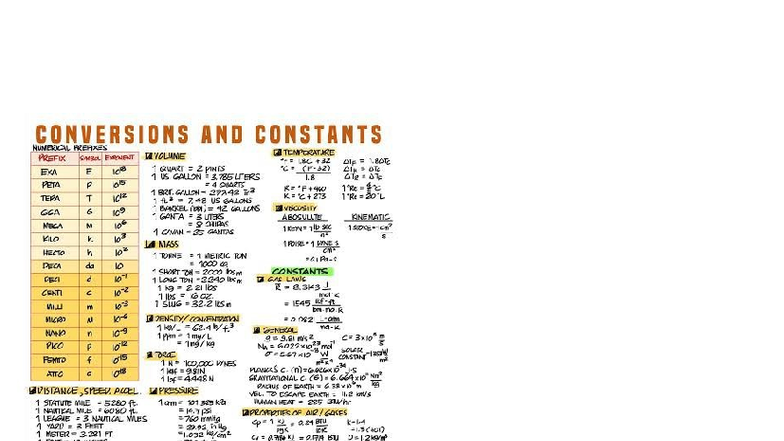 Conversions and Constants: Numerical Prefixes and Values (SMBA) - Studocu