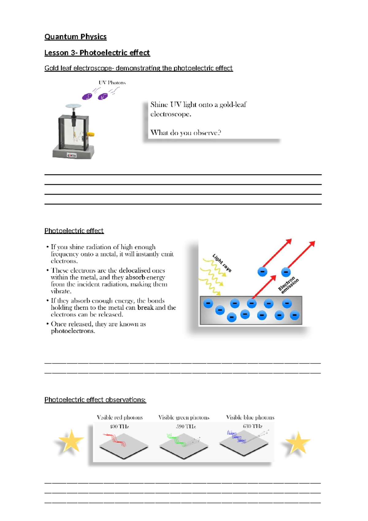 Quantum Physics lesson 3 photoelectric effect - Quantum Physics Lesson ...