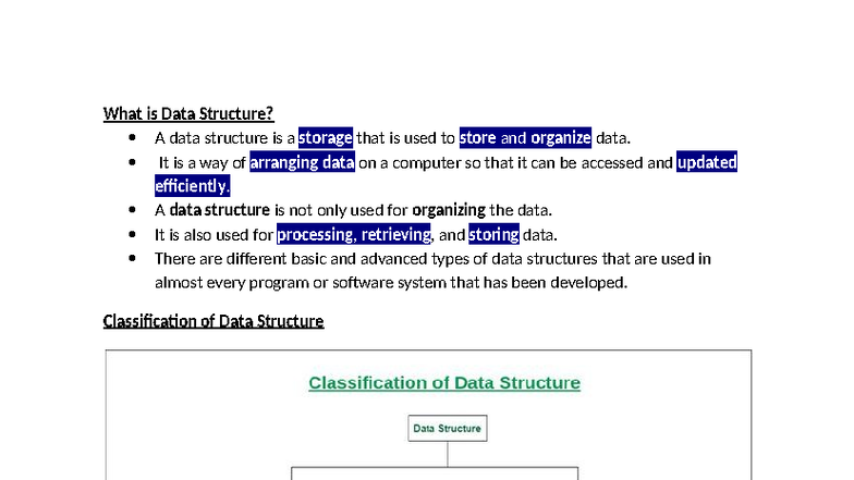 CS101: Understanding Data Structures and Their Types - Studocu