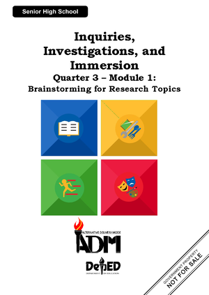 Module-2 - Guide - 12 Inquiries, Investigation and Immersion Quarter 3 - Module 2: Identifying ...