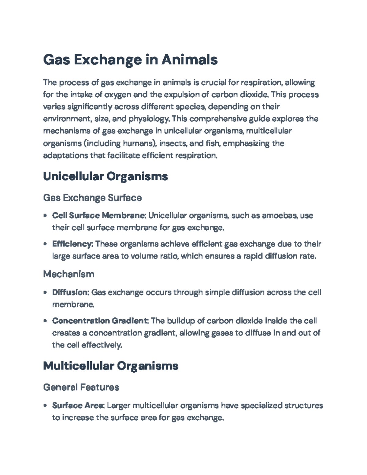 Gas Exchange Mechanisms in Animals: An Overview of Respiratory ...