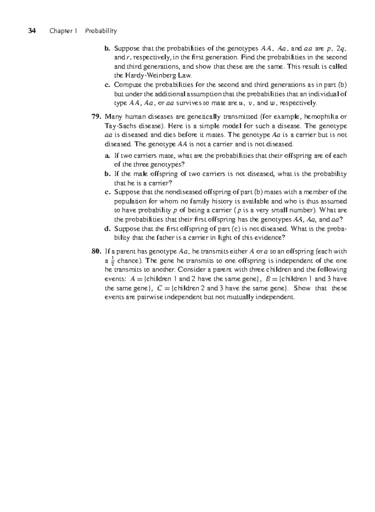 Mathematical Statistics (STAT 34) - Chapter 1: Probability Analysis ...