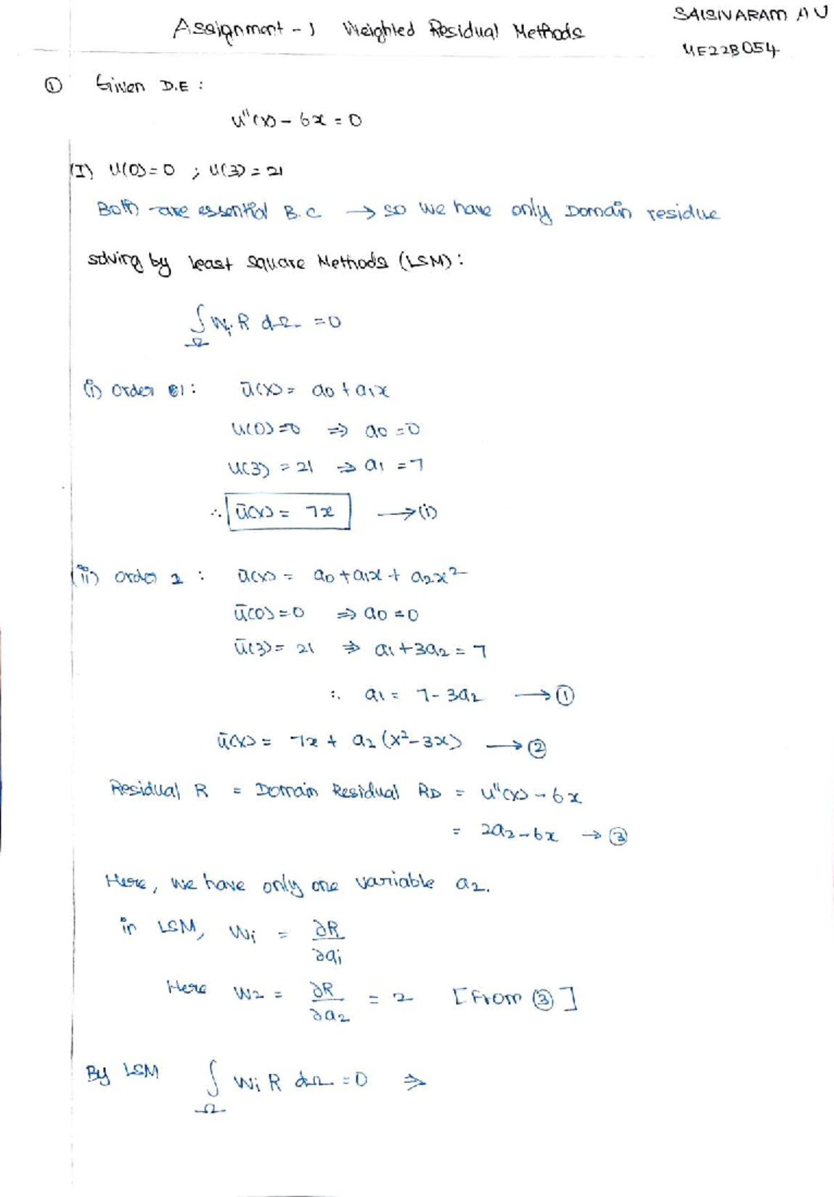 Assignment 1 Report on Modified Residual Methods (UE228) - Studocu