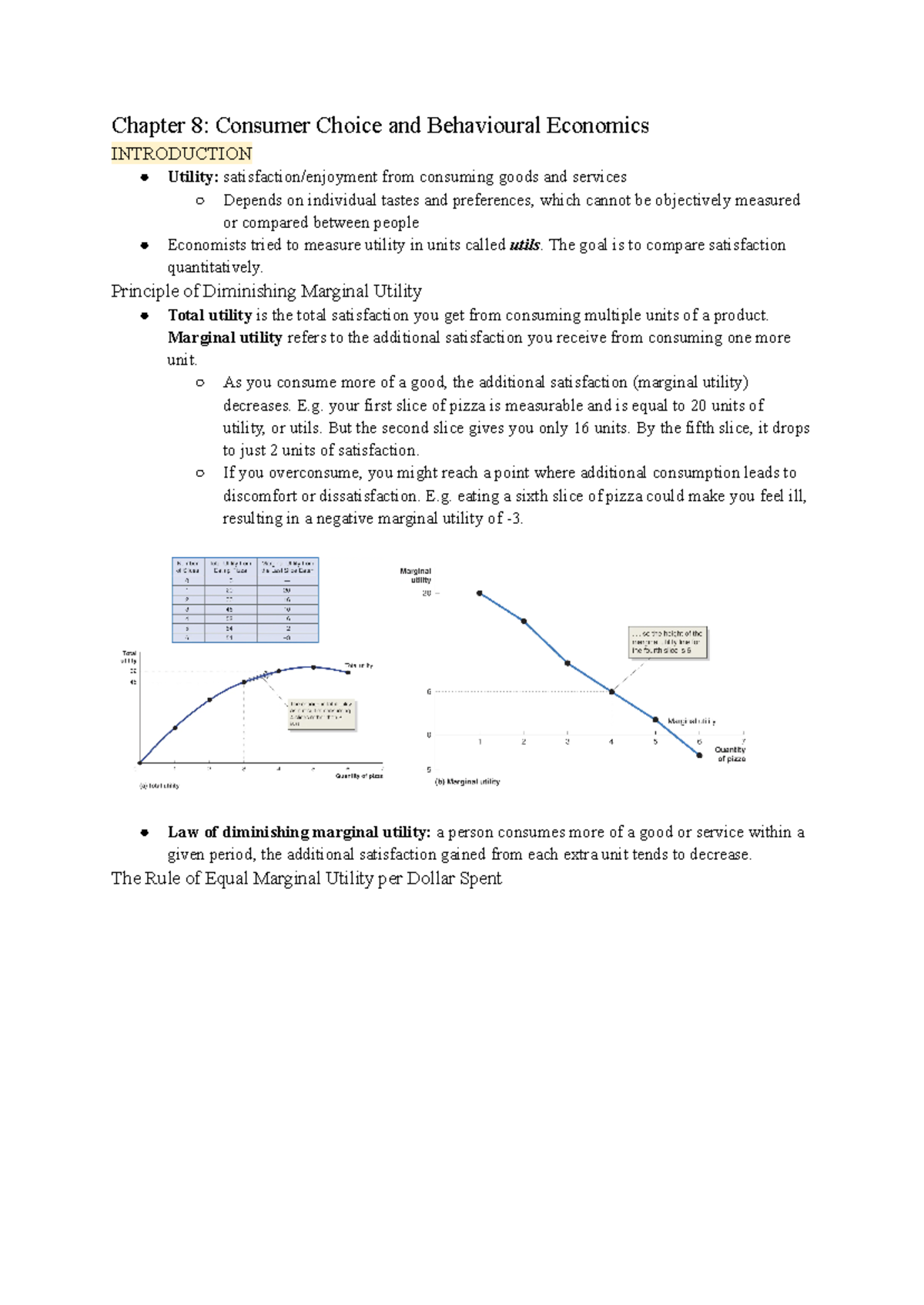 Chapter 8 Microeconomics - Chapter 8: Consumer Choice and Behavioural ...