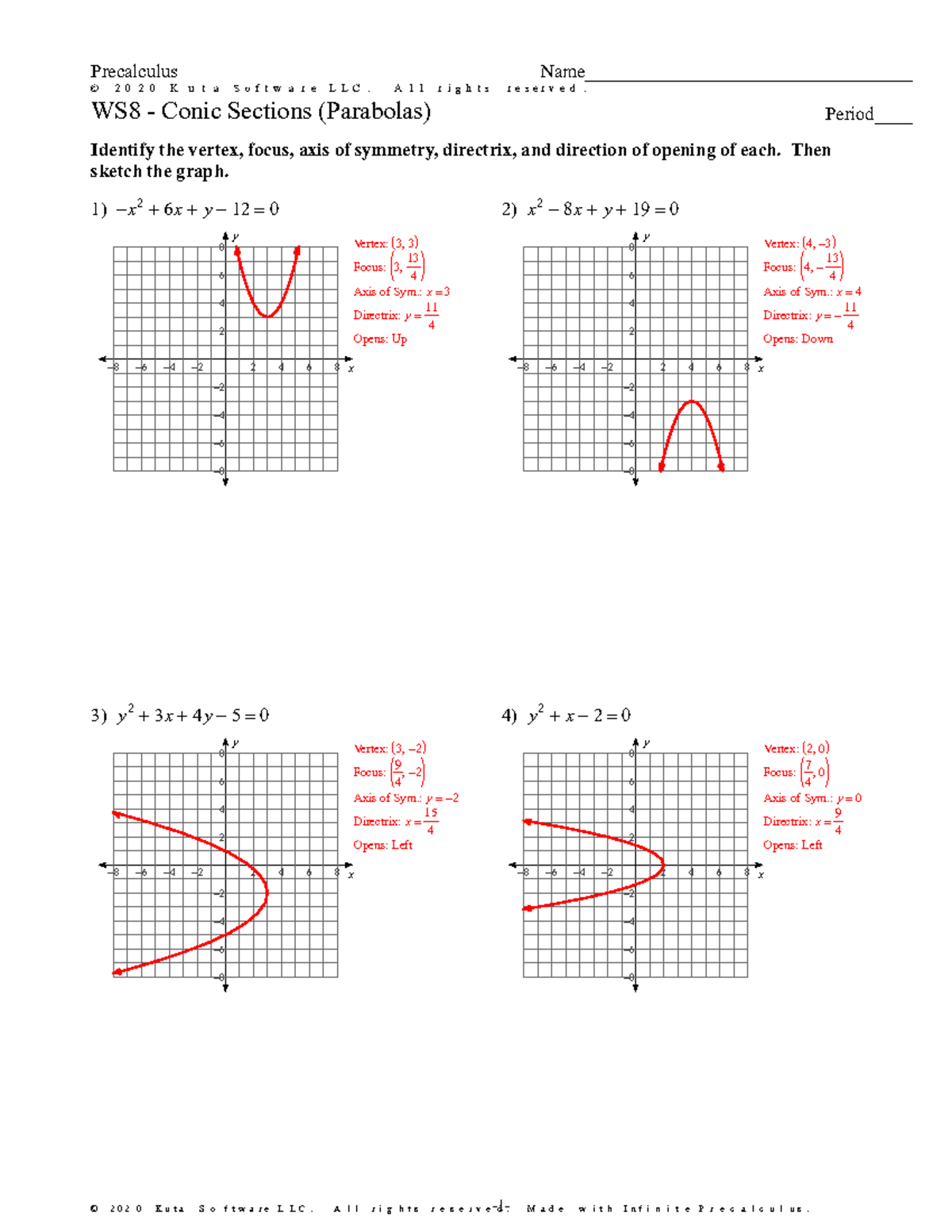 01-28 Parabolas Day 1 Prac - KEY - ©h v 2 \ 0 t 2 m 0 M JKzutlaA ...